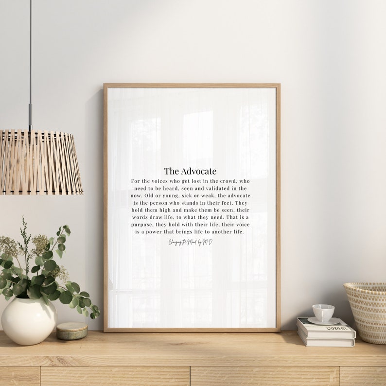 The Advocate - Original Poem Print - A4 and A3 Download - Etsy