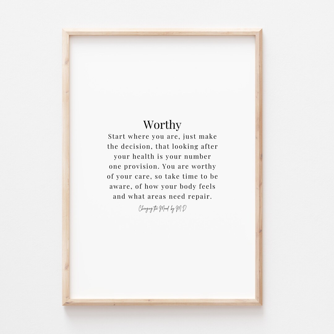Worthy - Original Poem Print (A4 and A3 Download) - Etsy