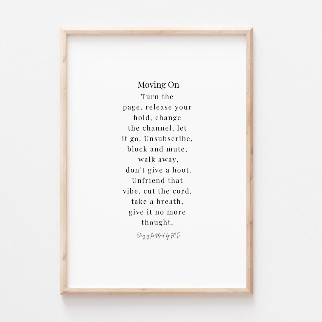 Moving on - Original Poem Print - A4 and A3 Download - Etsy