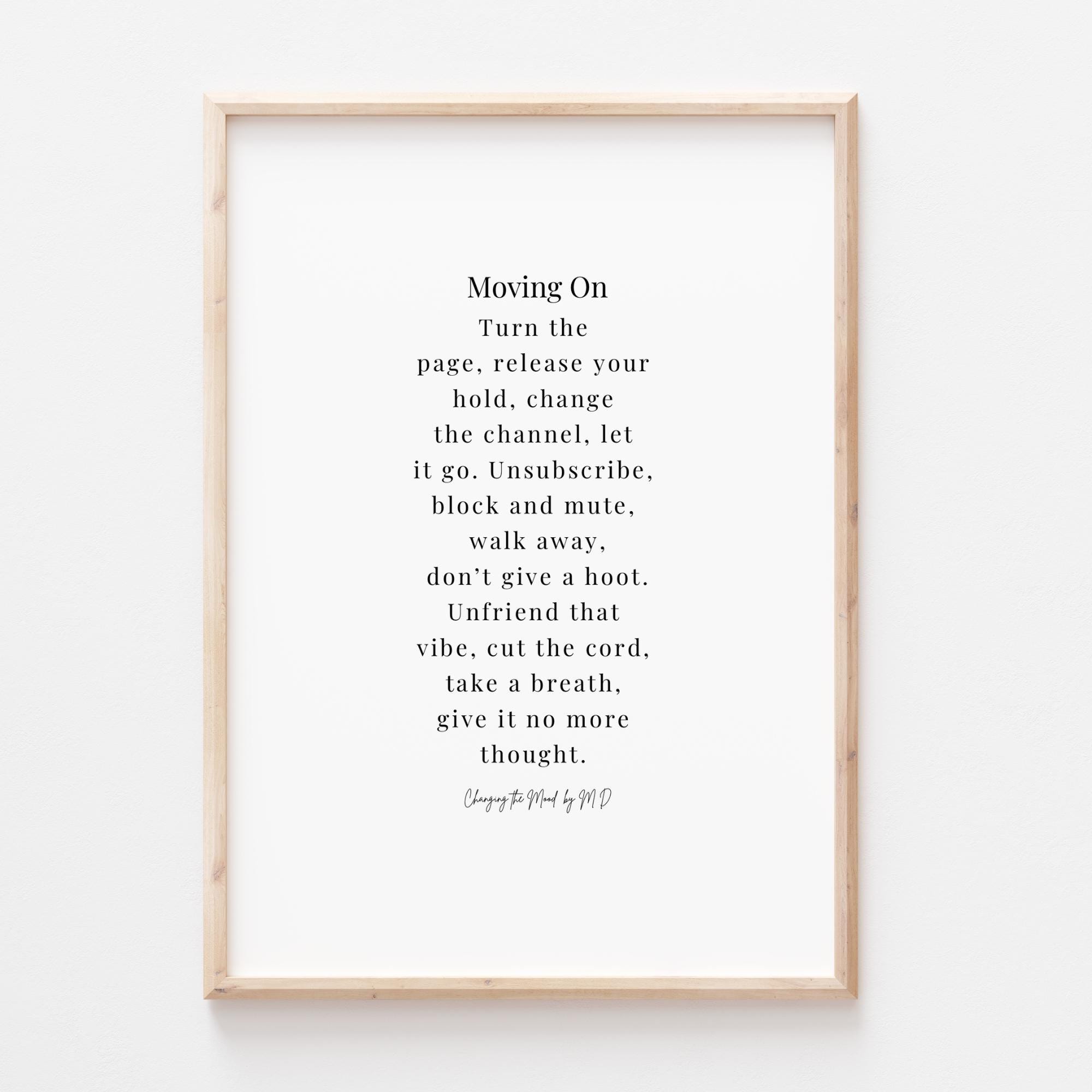 Moving on - Original Poem Print - A4 and A3 Download - Etsy