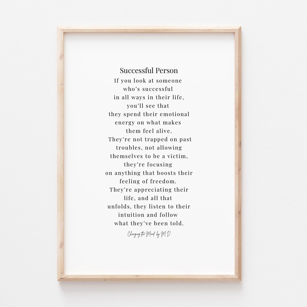 Successful Person - Original Poem Print (A4 and A3 Download) - Etsy