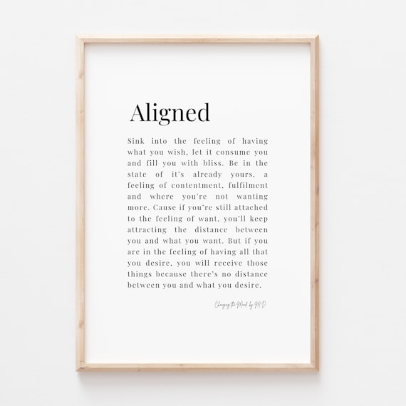 Aligned Original Poem Print A4 and A3 Download | Etsy