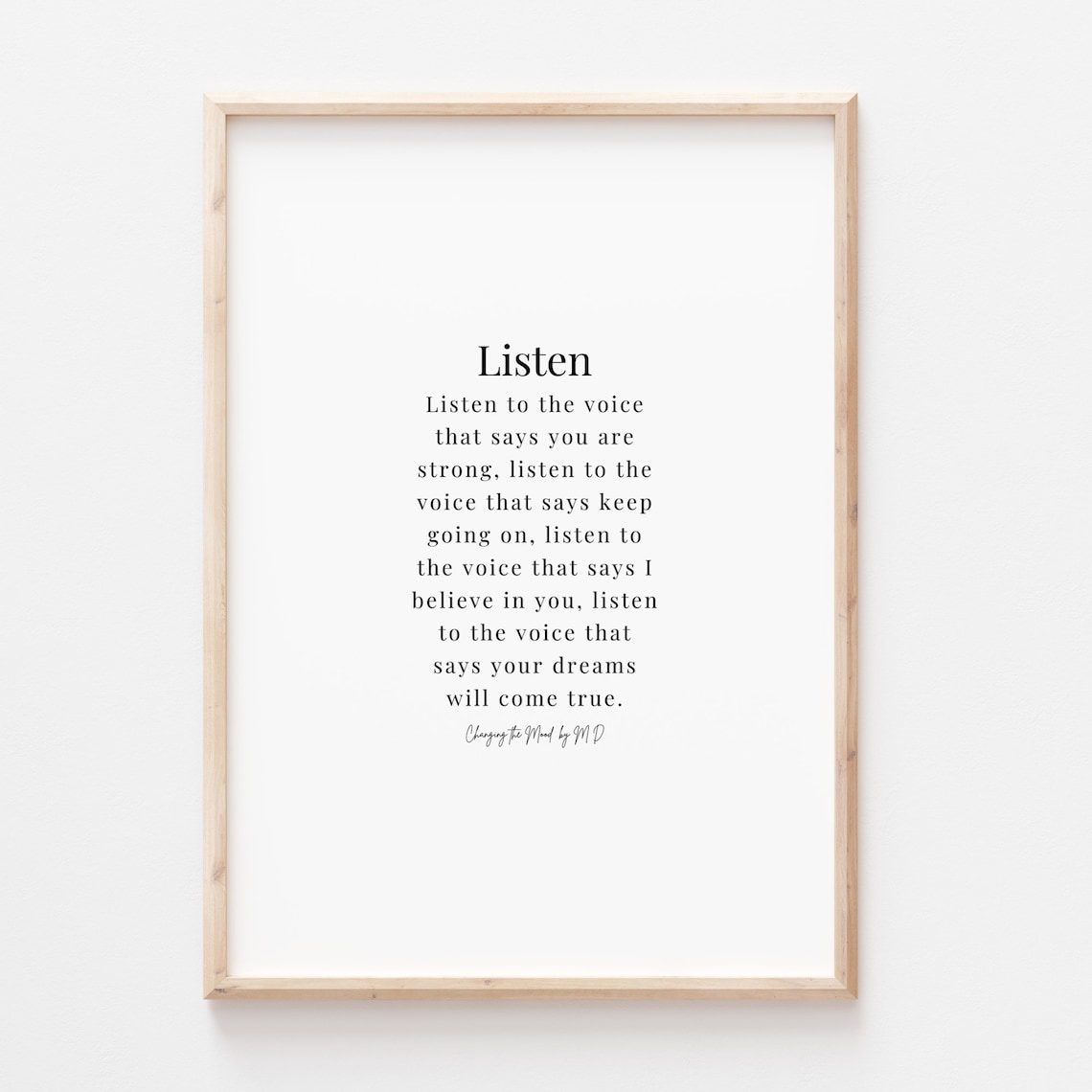 Listen - Original Poem Print (A4 and A3 Download) - Etsy