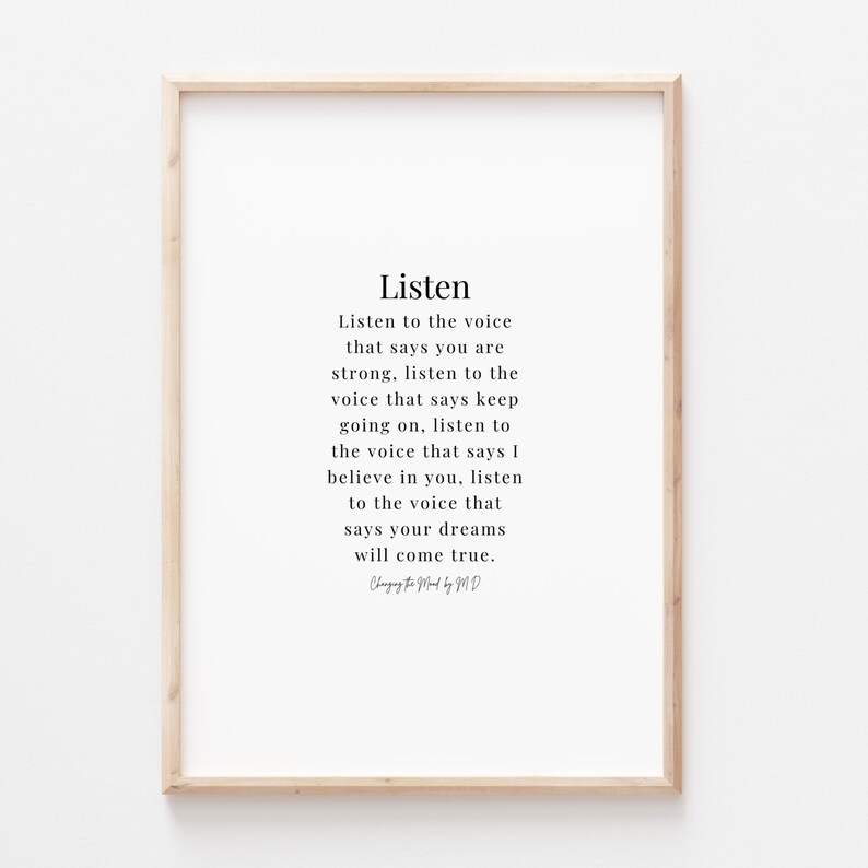 Listen - Original Poem Print (A4 and A3 Download) - Etsy