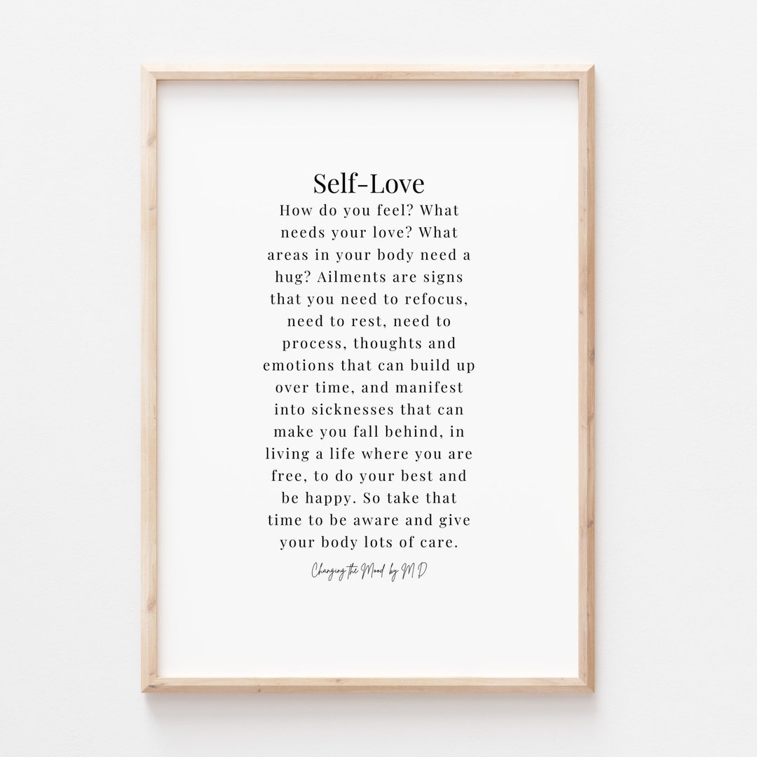 Self-love - Original Poem Print (A4 and A3 Download) - Etsy