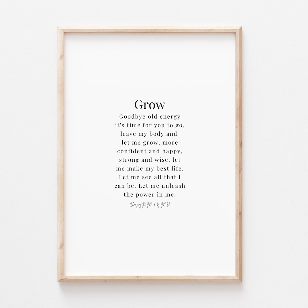 Grow - Original Poem Print (A4 and A3 Download) - Etsy