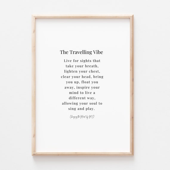 The Travelling Vibe Original Poem Print A4 and A3 Download - Etsy