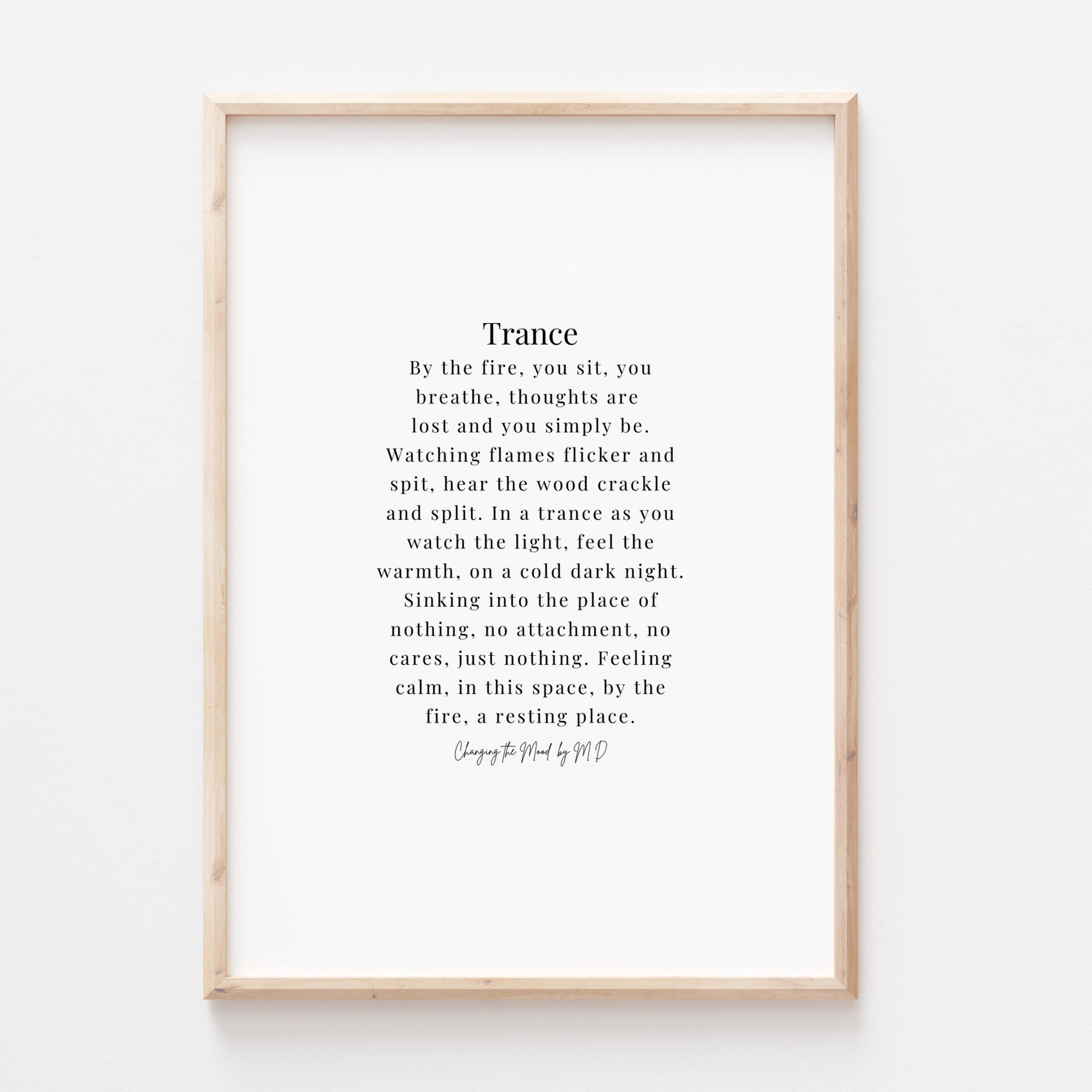 Trance - Original Poem Print (A4 and A3 Download) - Etsy