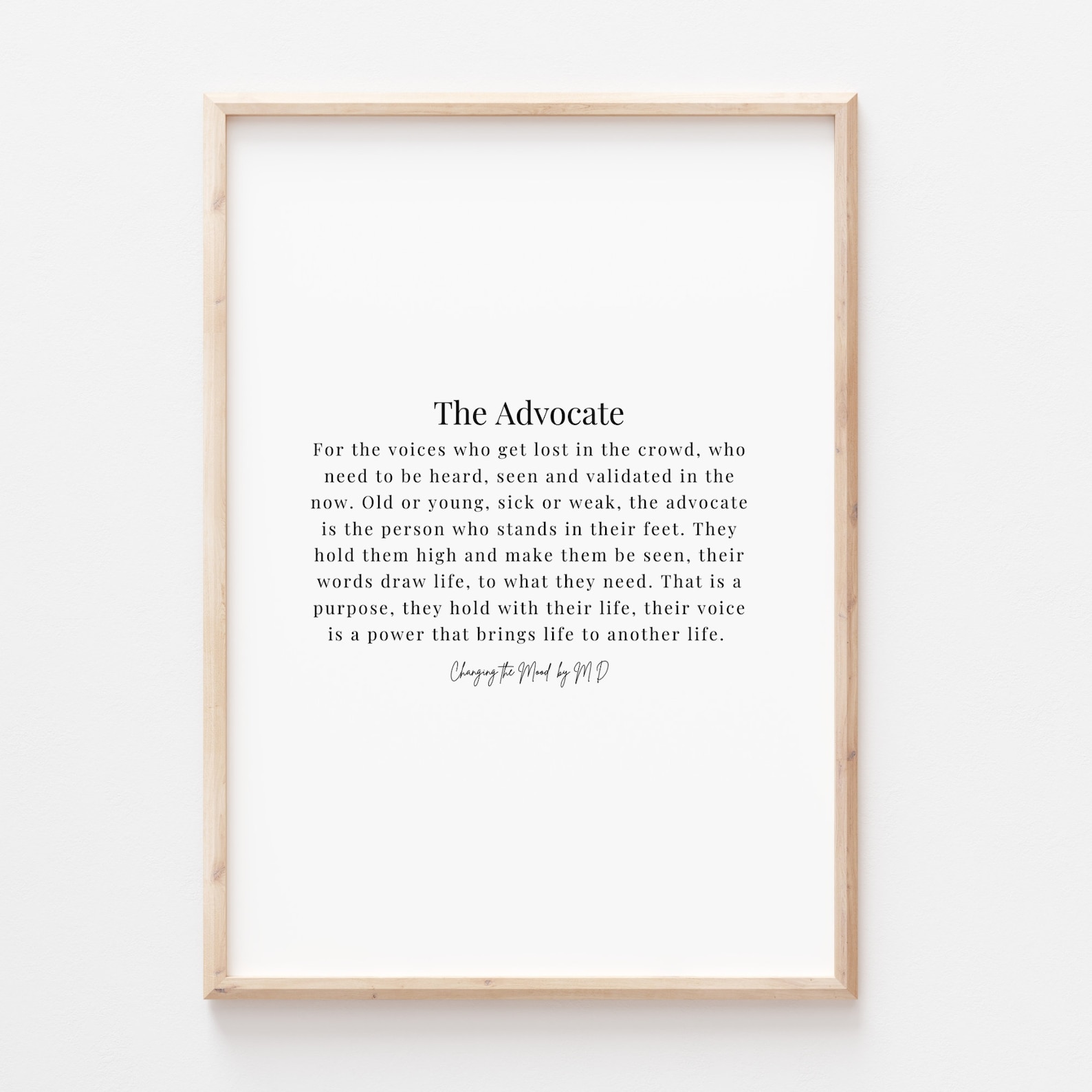 The Advocate - Original Poem Print - A4 and A3 Download - Etsy