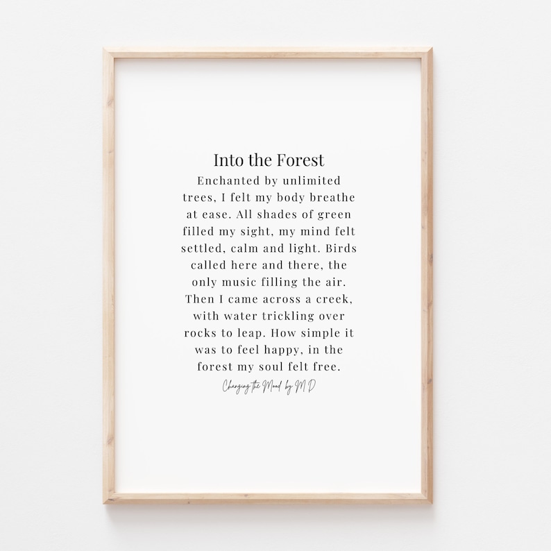 Into the Forest - Original Poem Print (A4 and A3 Download) - Etsy