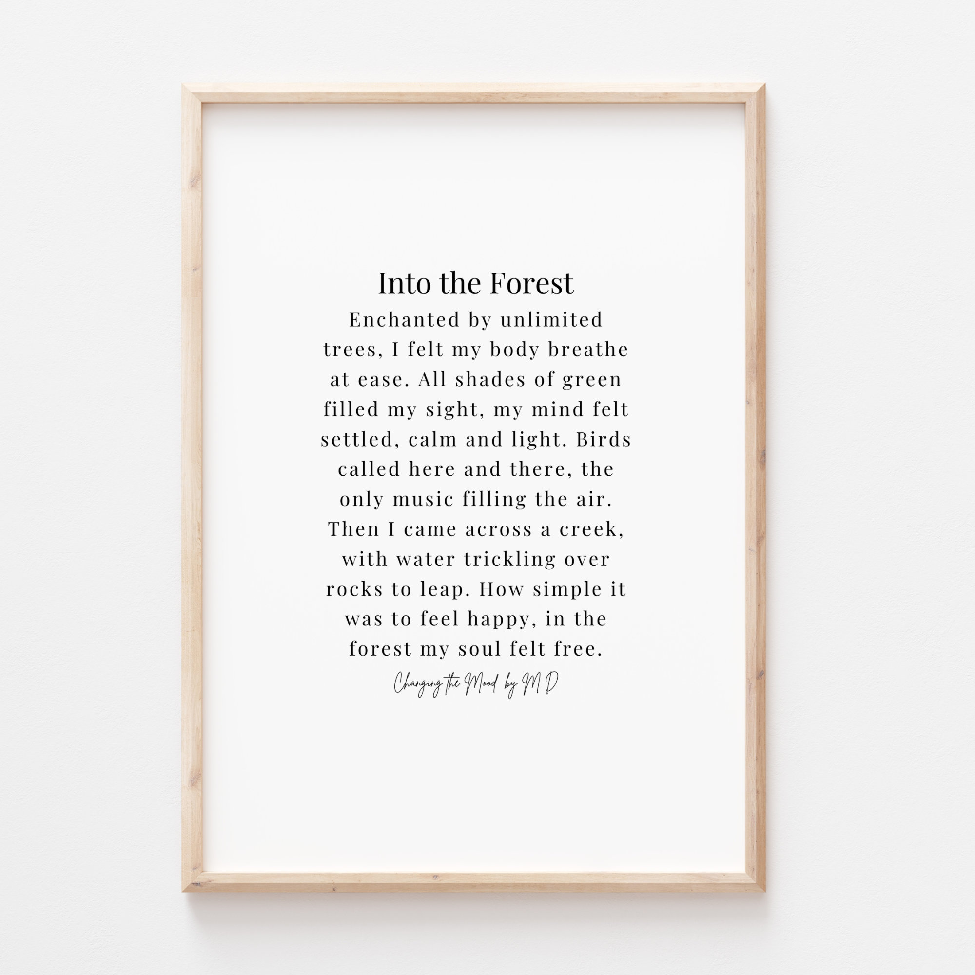 Into the Forest - Original Poem Print (A4 and A3 Download) - Etsy
