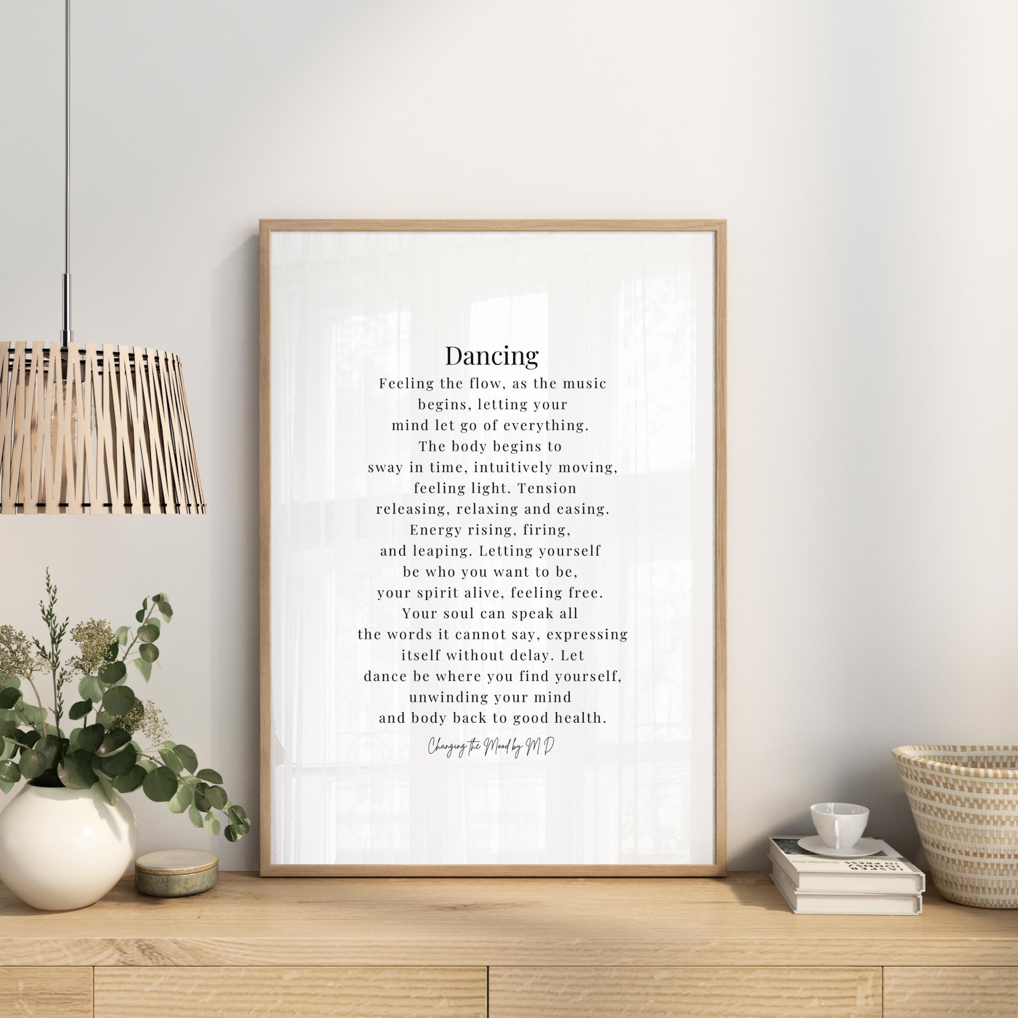 Dancing - Original Poem Print (A4 and A3 Download) - Etsy