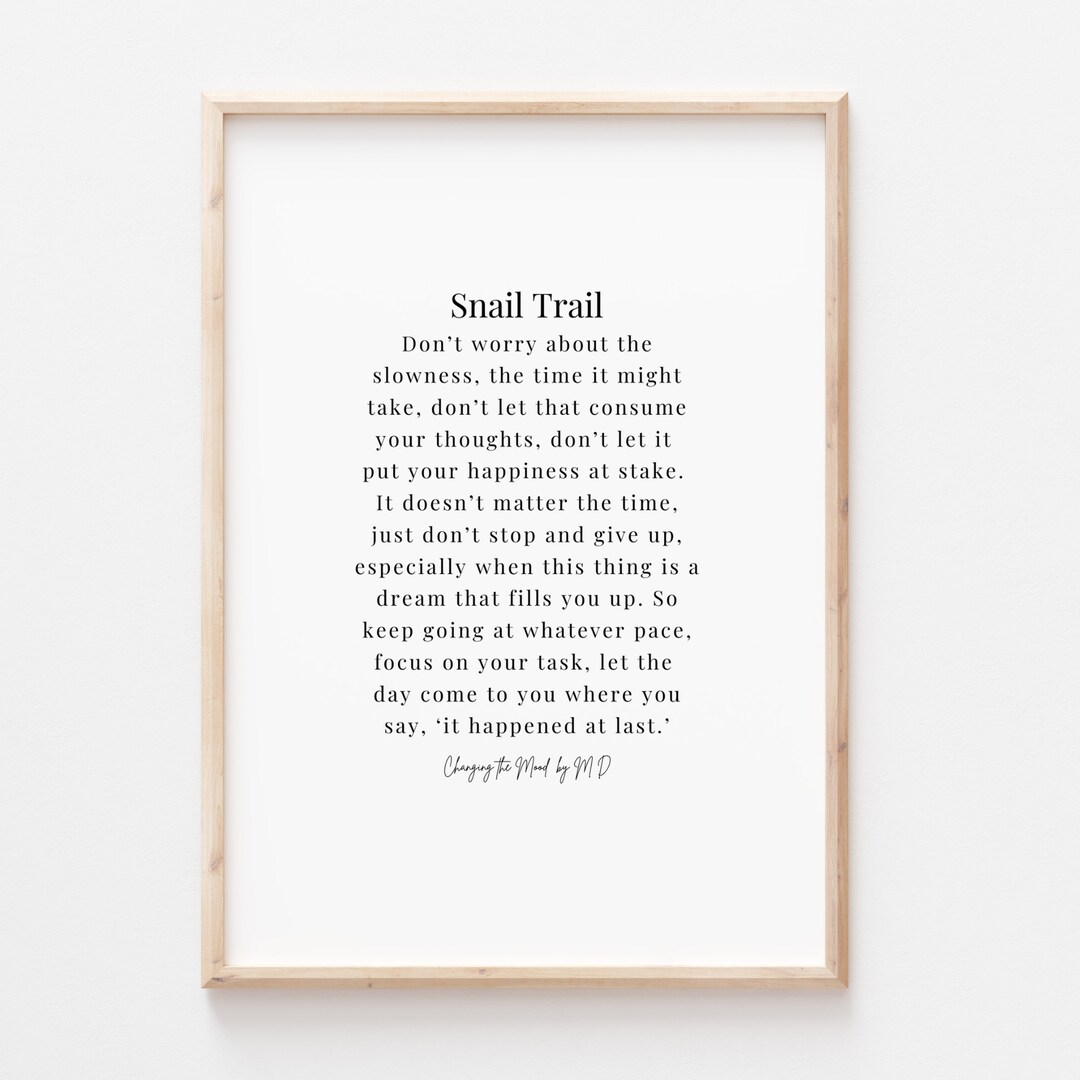 Snail Trail - Original Poem Print (A4 and A3 Download) - Etsy