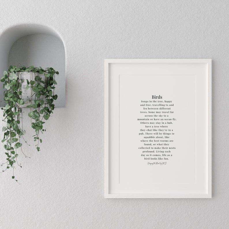 Birds - Original Poem Print (A4 and A3 Download) - Etsy