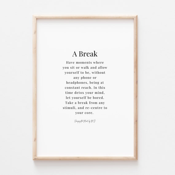 A Break Original Poem Print A4 and A3 Download - Etsy