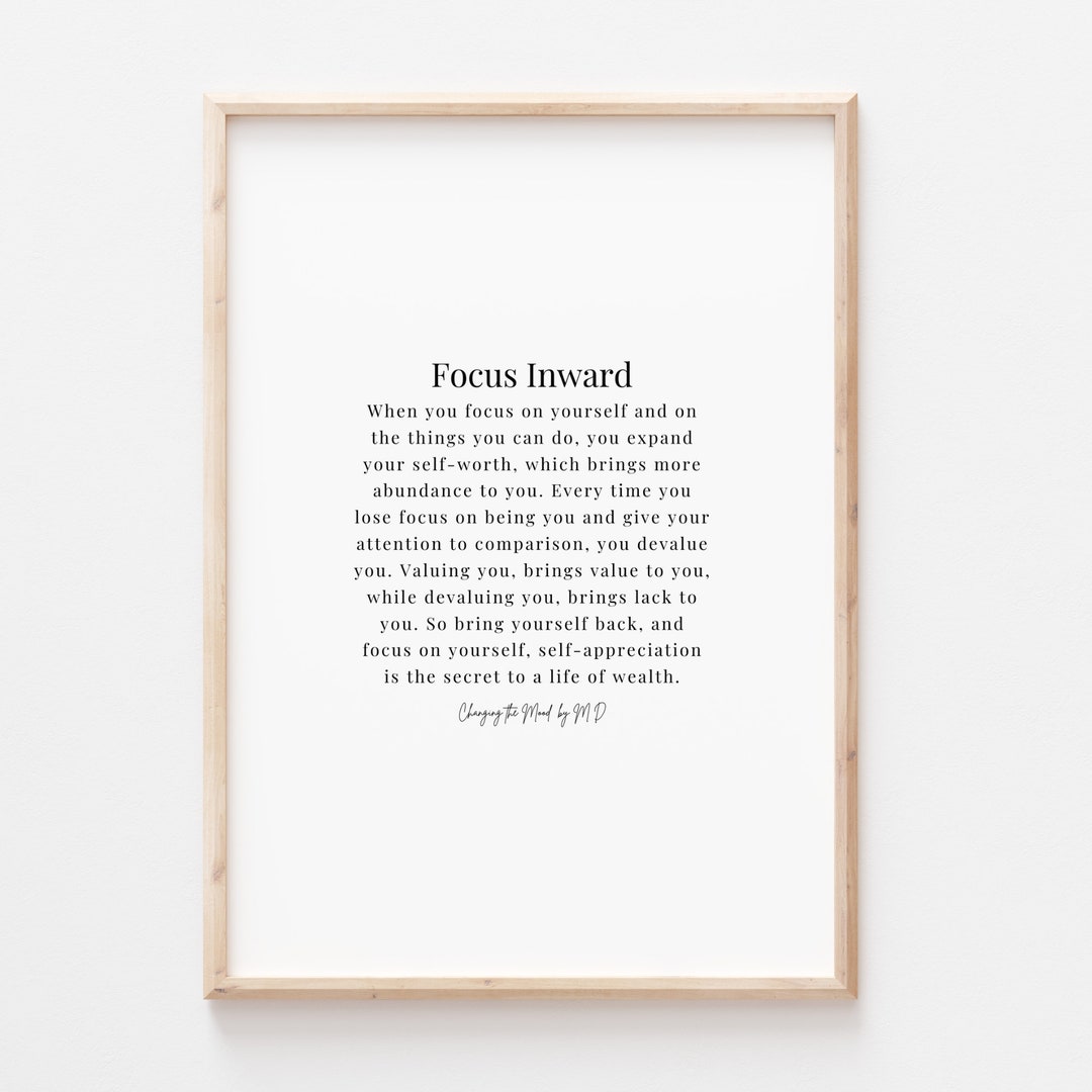 Focus Inward Original Poem Print A4 and A3 Download - Etsy