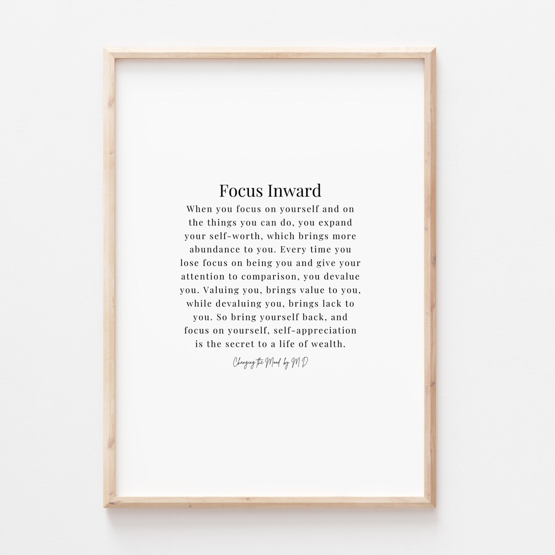 Focus Inward Original Poem Print A4 and A3 Download - Etsy