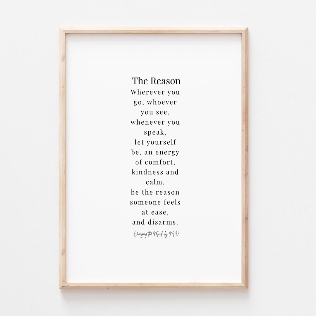 The Reason - Original Poem Print - A4 and A3 Download - Etsy