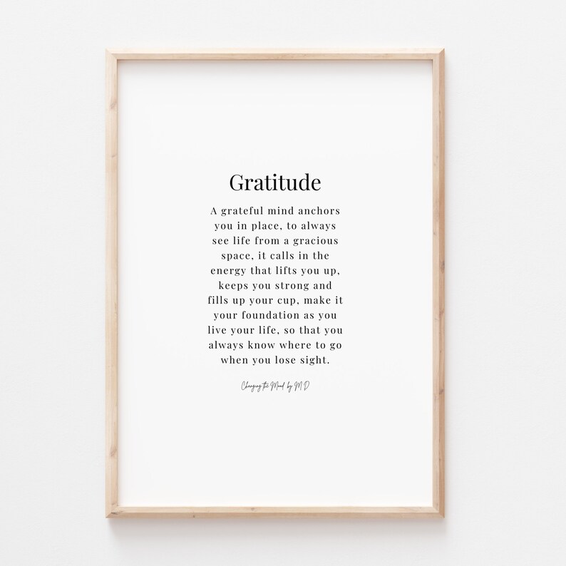Gratitude - Original Poem Print (A4 and A3 Download) - Etsy