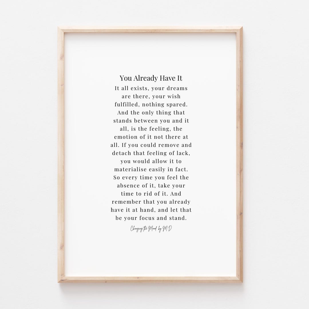 You Already Have It - Original Poem Print - A4 and A3 Download - Etsy