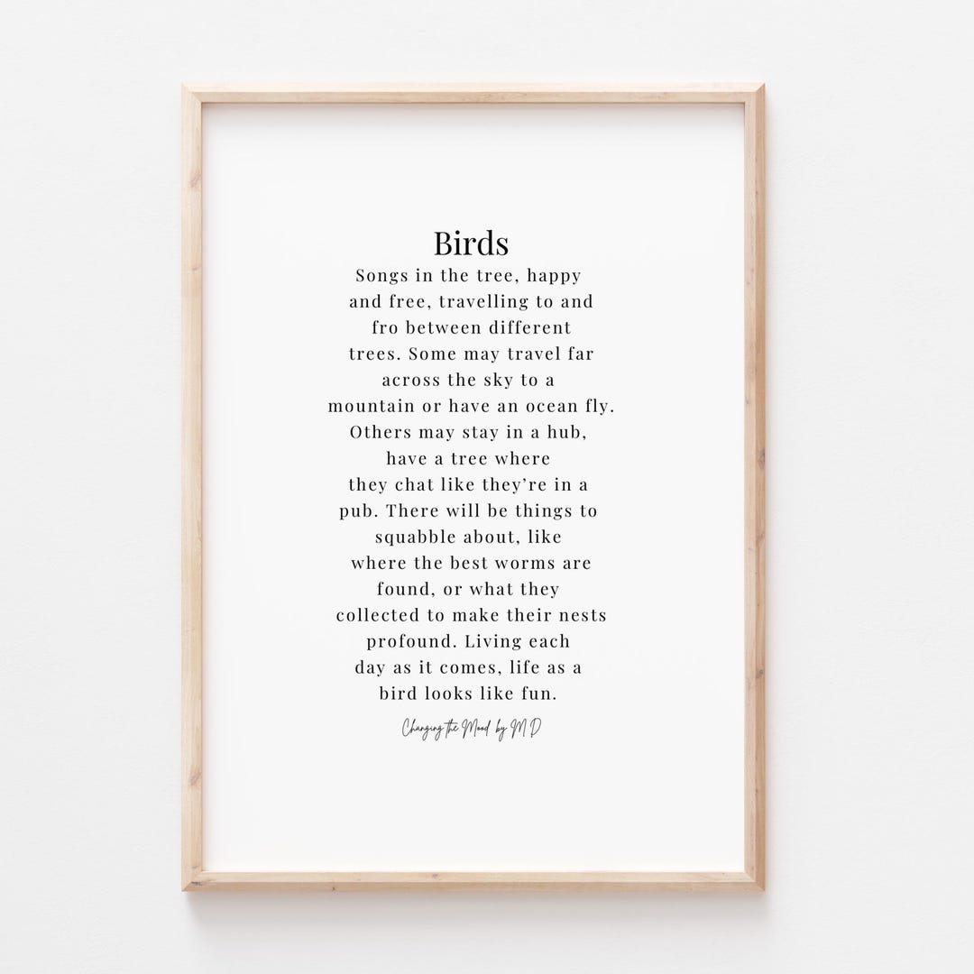 Birds - Original Poem Print (A4 and A3 Download) - Etsy
