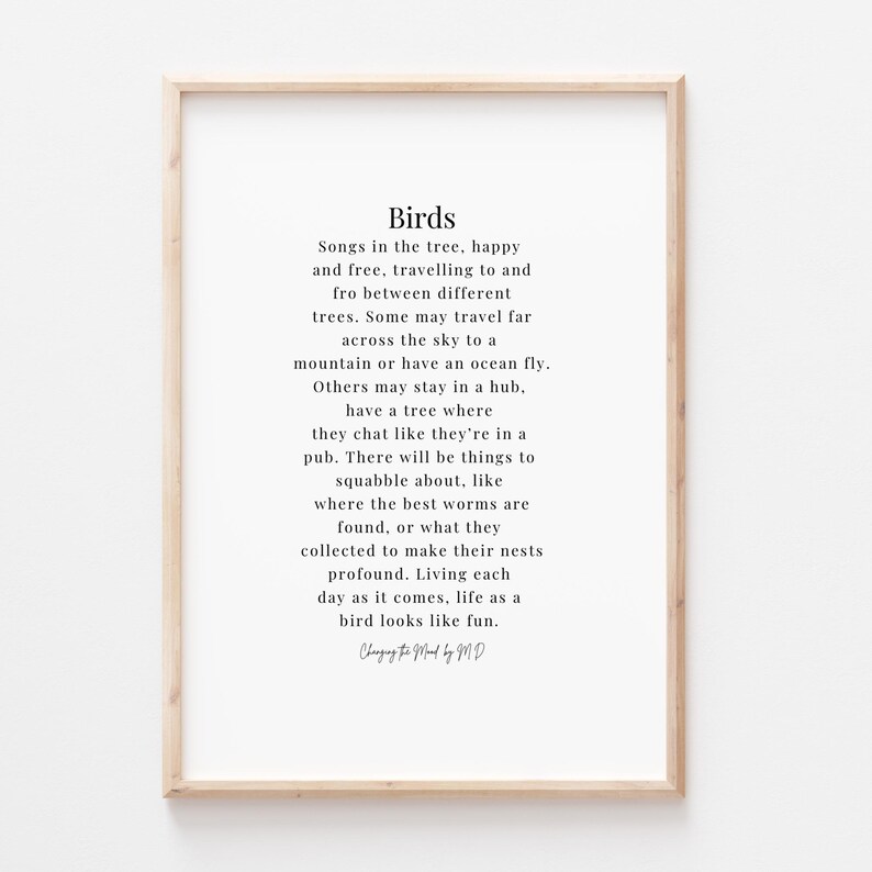 Birds - Original Poem Print (A4 and A3 Download) - Etsy