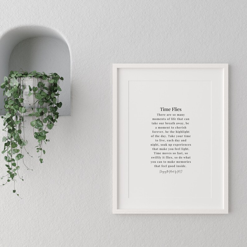Time Flies - Original Poem Print - A4 and A3 Download - Etsy