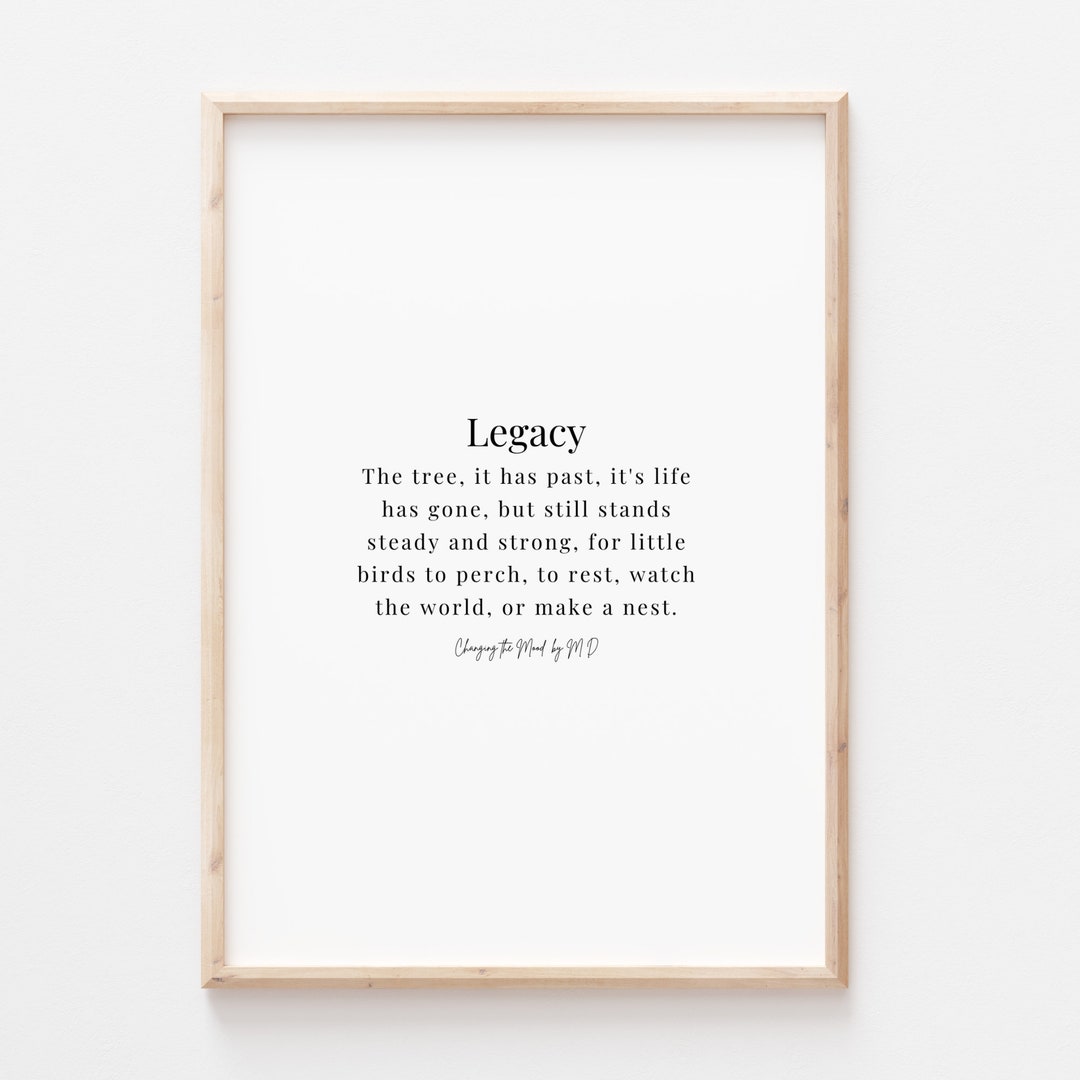 Legacy - Original Poem Print (A4 and A3 Download) - Etsy