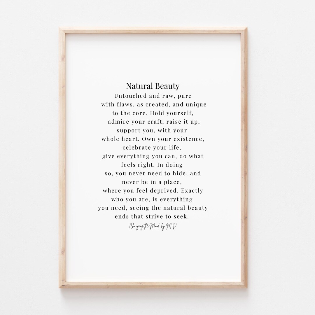 Natural Beauty - Original Poem Print (A4 and A3 Download) - Etsy