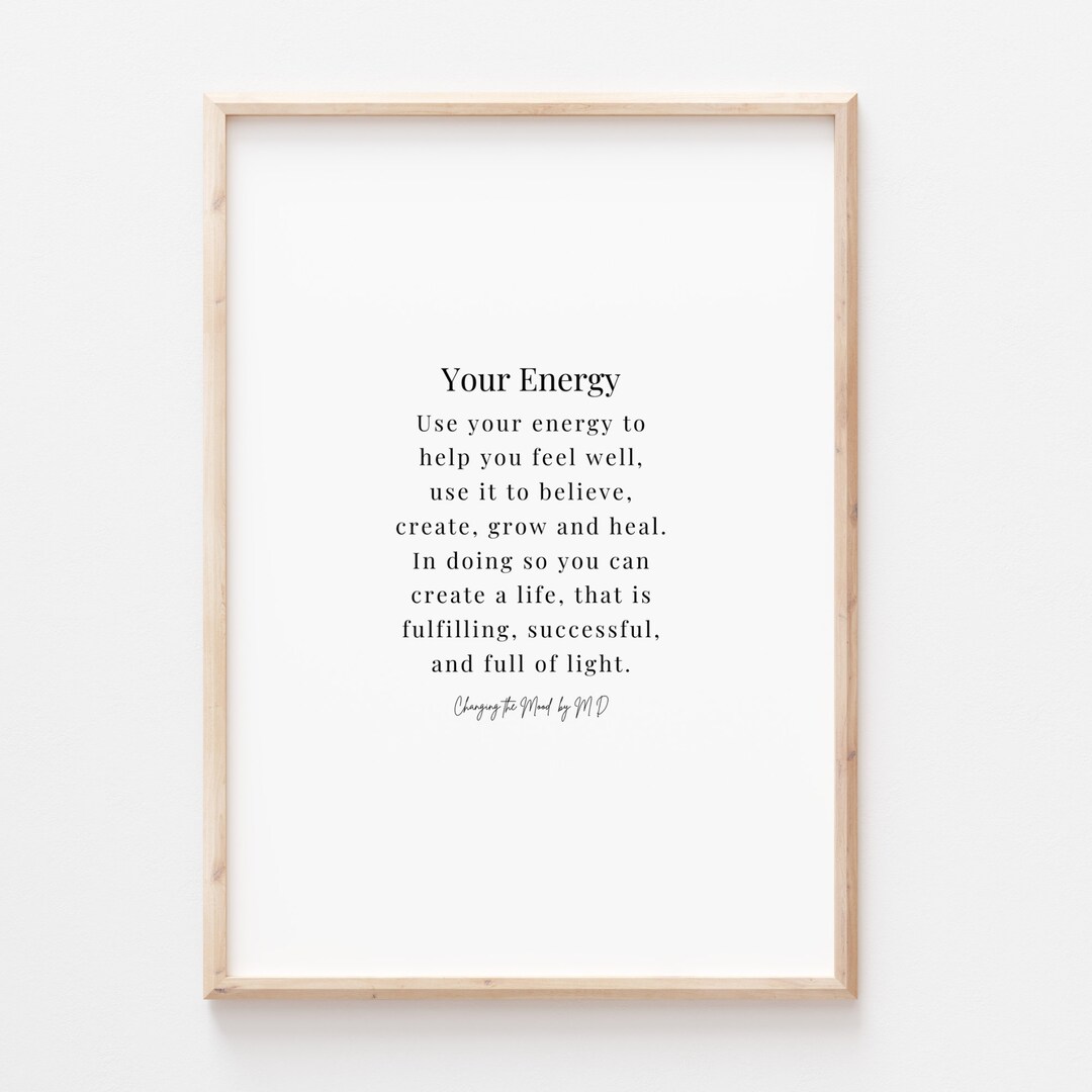 Your Energy - Original Poem Print (A4 and A3 Download) - Etsy