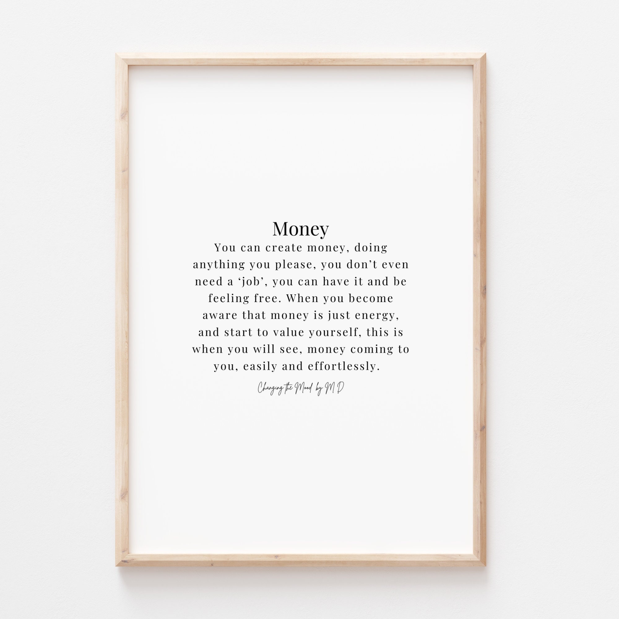 Money Original Poem Print A4 and A3 Download - Etsy