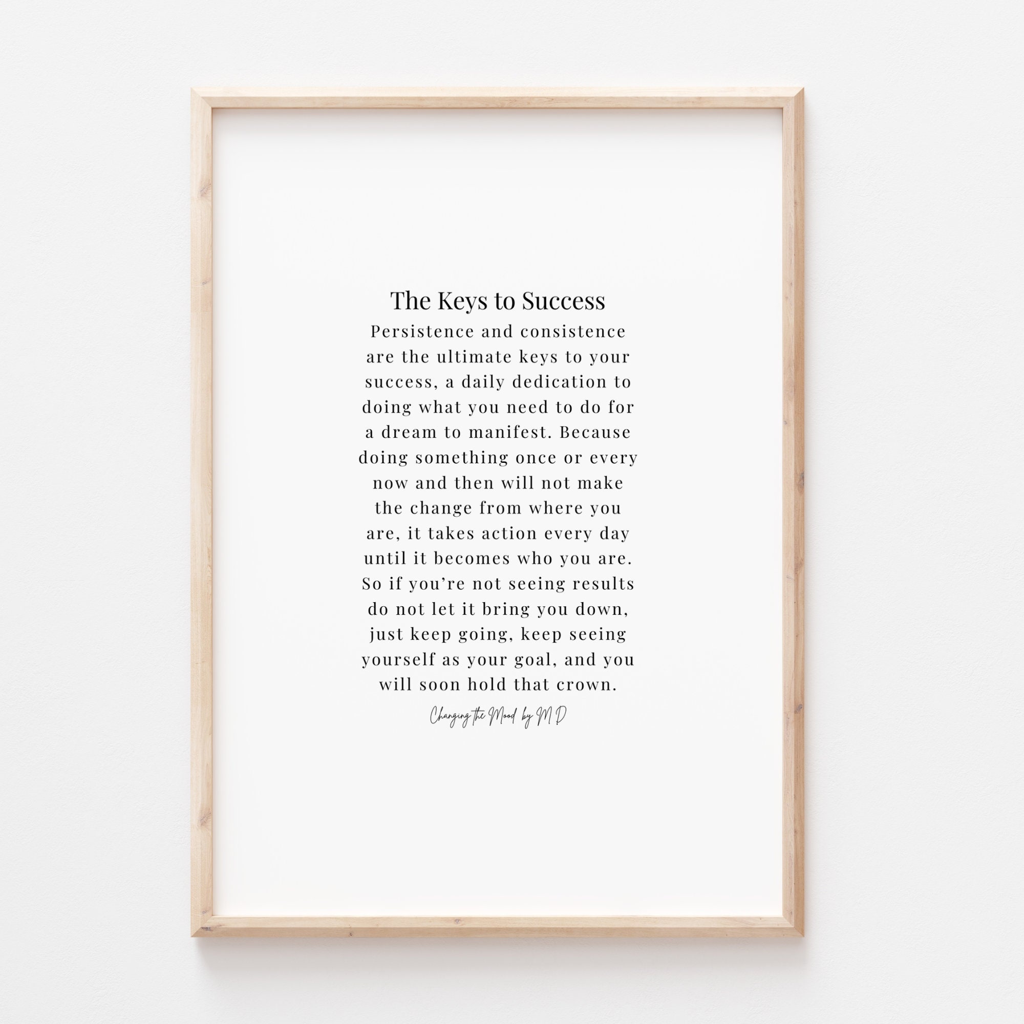 The Keys to Success - Original Poem Print (A4 and A3 Download) - Etsy