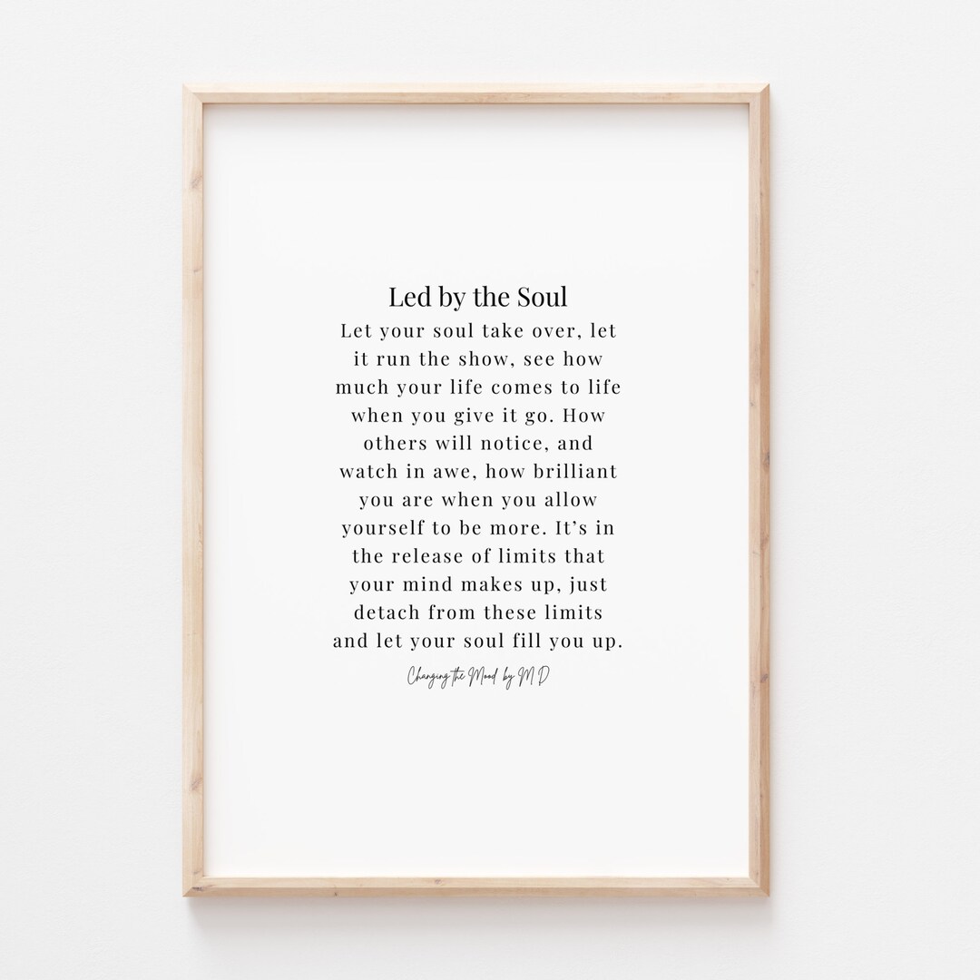 Led by the Soul - Original Poem Print (A4 and A3 Download) - Etsy