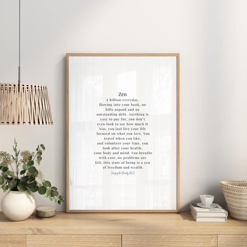 Zen - Original Poem Print (A4 and A3 Download) - Etsy