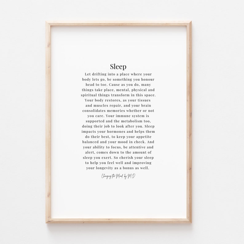 Sleep Original Poem Print A4 and A3 Download - Etsy