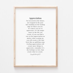 Appreciation - Original Poem Print (A4 and A3 Download) - Etsy