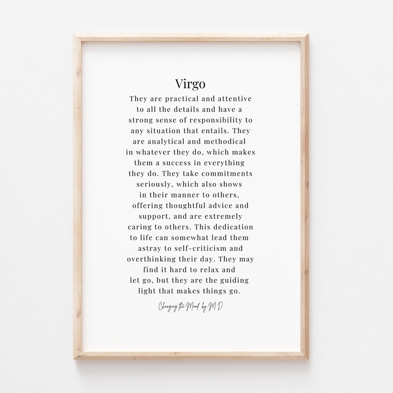 Virgo - Original Poem Print (A4 and A3 Download) - Etsy