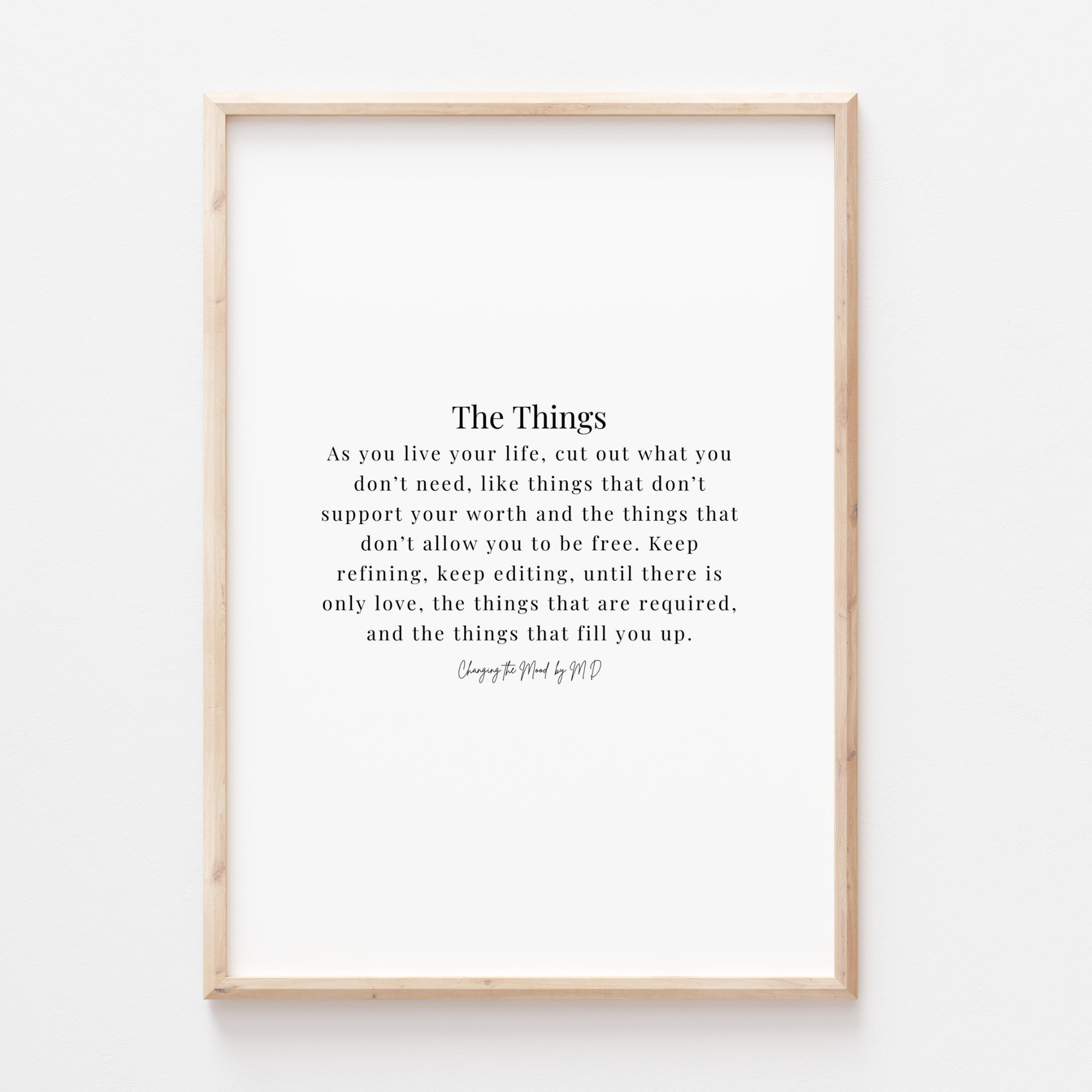 The Things Original Poem Print A4 and A3 Download - Etsy