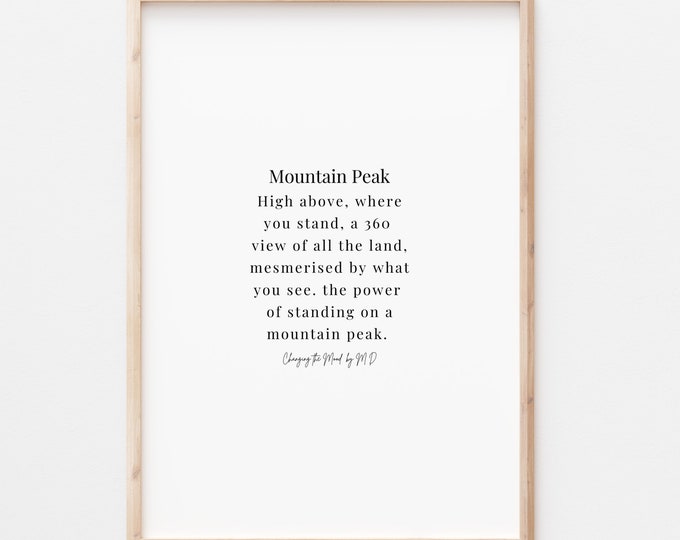 Mountain Line Poem Wall Hanging Farmhouse Word Wall Art Nature Poem ...