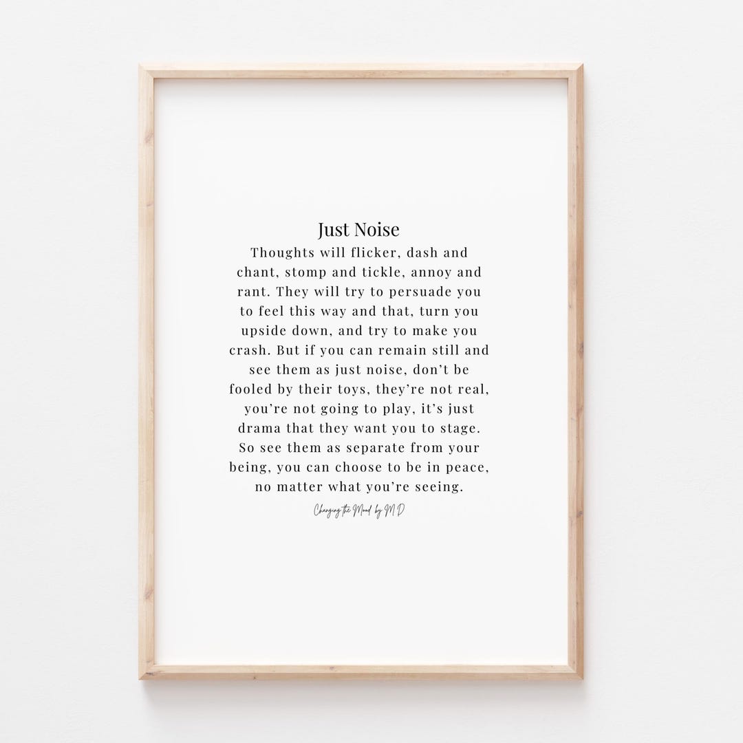 Just Noise - Original Poem Print (A4 and A3 Download) - Etsy