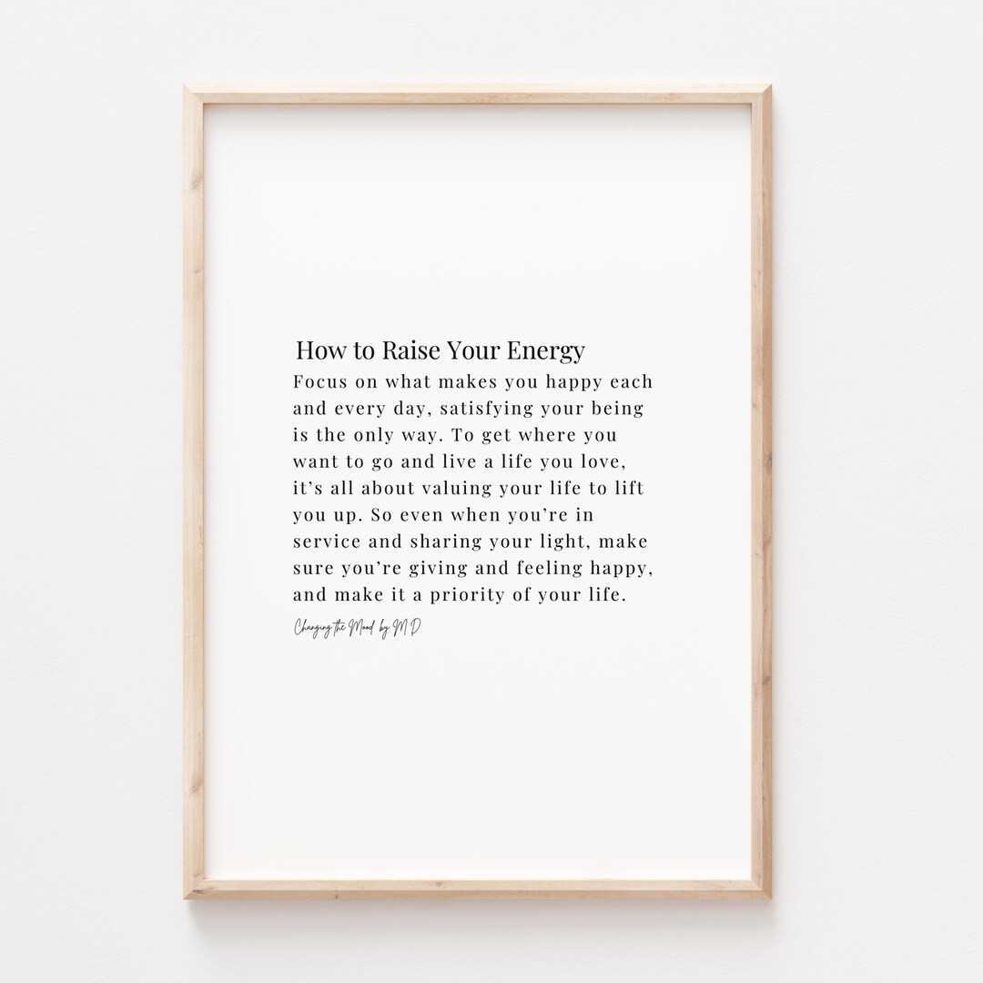How to Raise Your Energy - Original Poem Print (A4 and A3 Download) - Etsy
