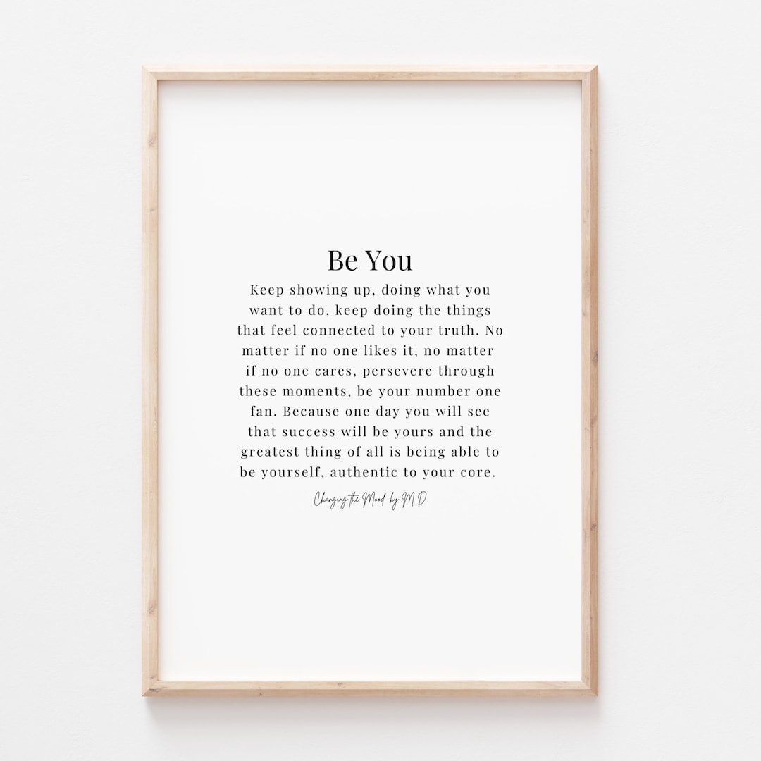 Be You Original Poem Print A4 and A3 Download - Etsy