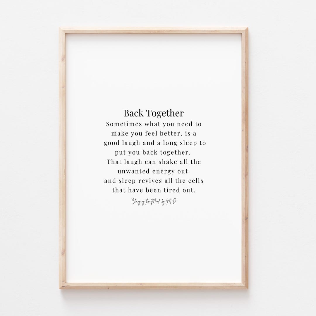 Back Together - Original Poem Print (A4 and A3 Download) - Etsy