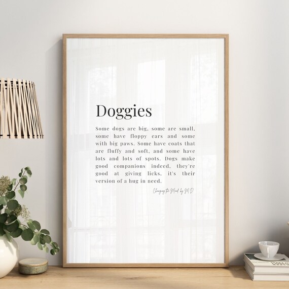 Doggies Original Poem Print A4 and A3 Download Dog Lovers | Etsy Australia
