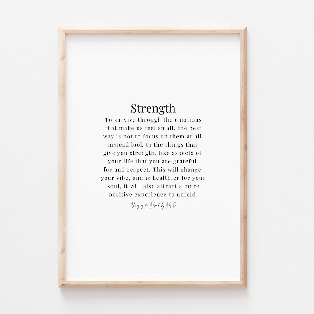 Strength - Original Poem Print (A4 and A3 Download) - Etsy