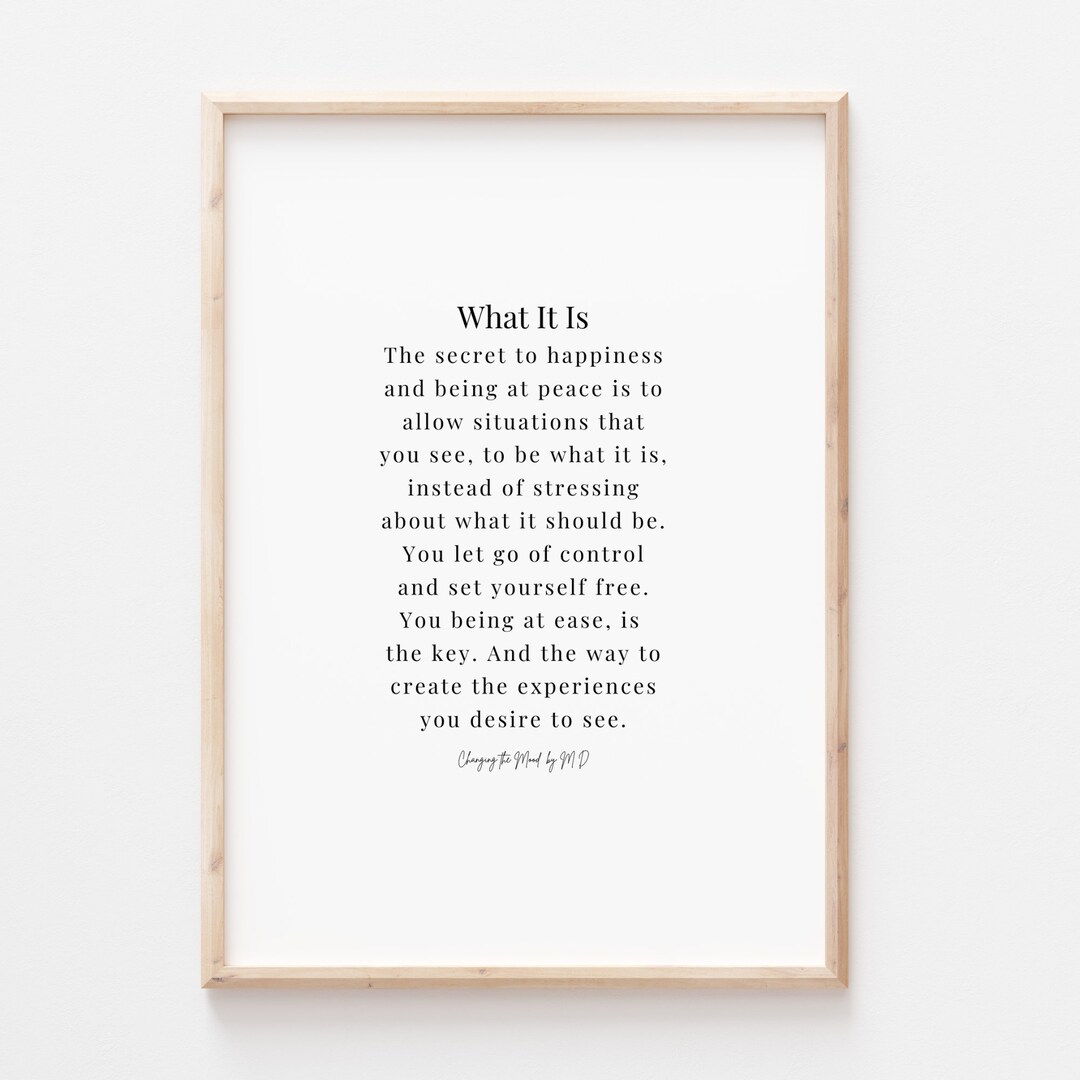 What It is - Original Poem Print (A4 and A3 Download) - Etsy