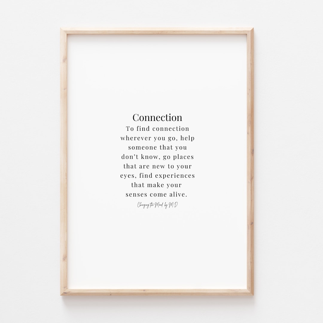 Connection - Original Poem Print - A4 and A3 Download - Etsy