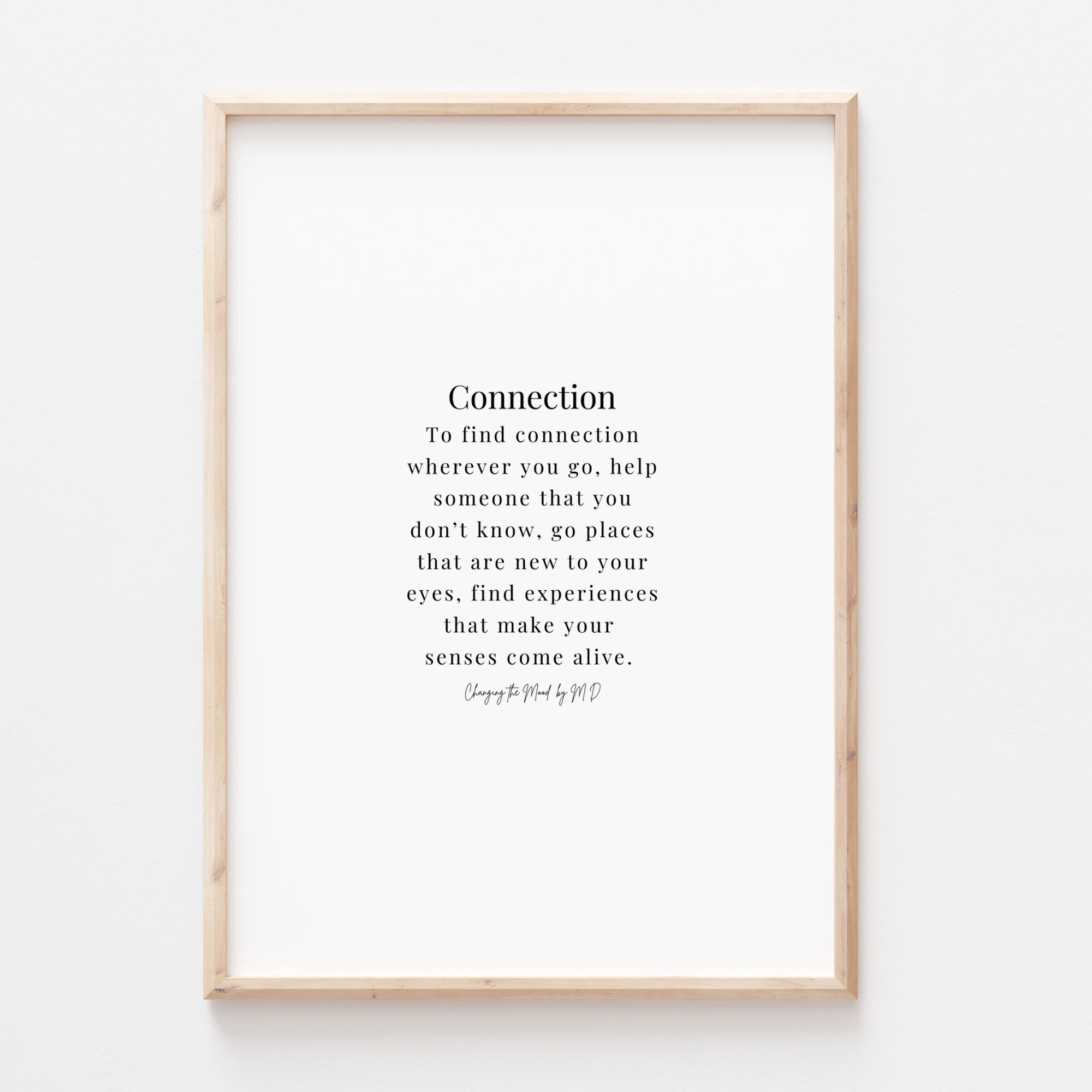 Connection Original Poem Print A4 and A3 Download - Etsy