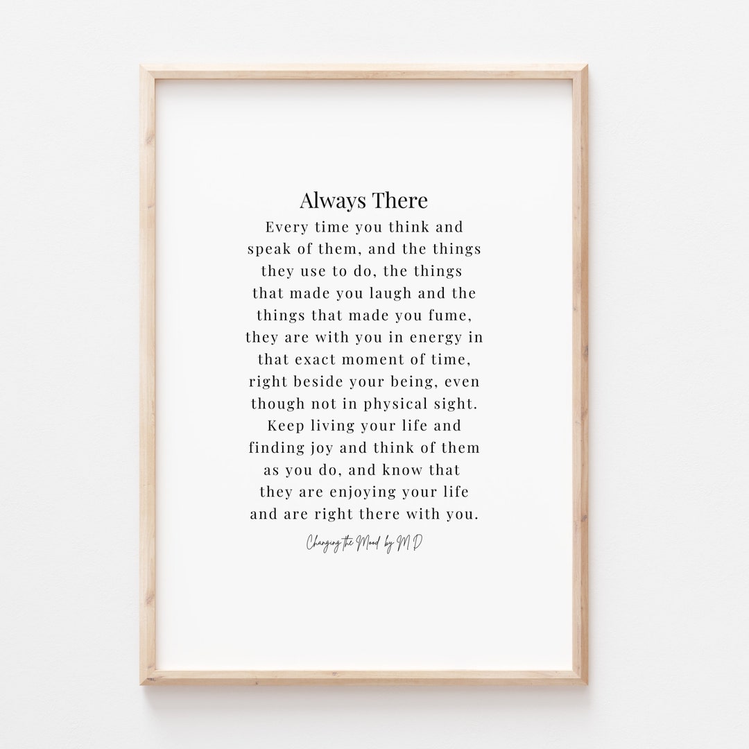 Always There - Original Poem Print (A4 and A3 Download) - Etsy Always There - Original Poem Print (A4 and A3 Download) - Etsy