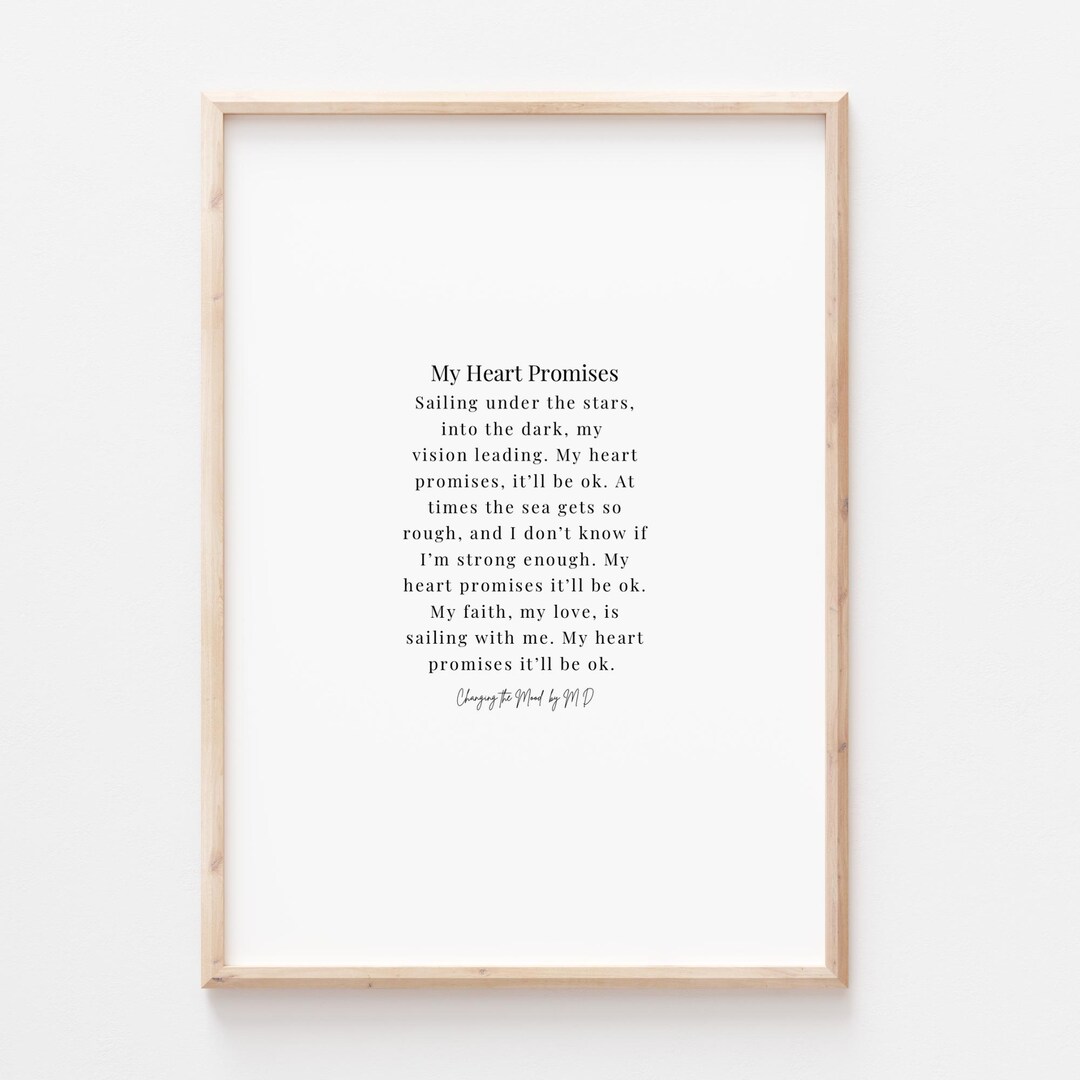 My Heart Promises - Original Poem Print (A4 and A3 Download) - Etsy